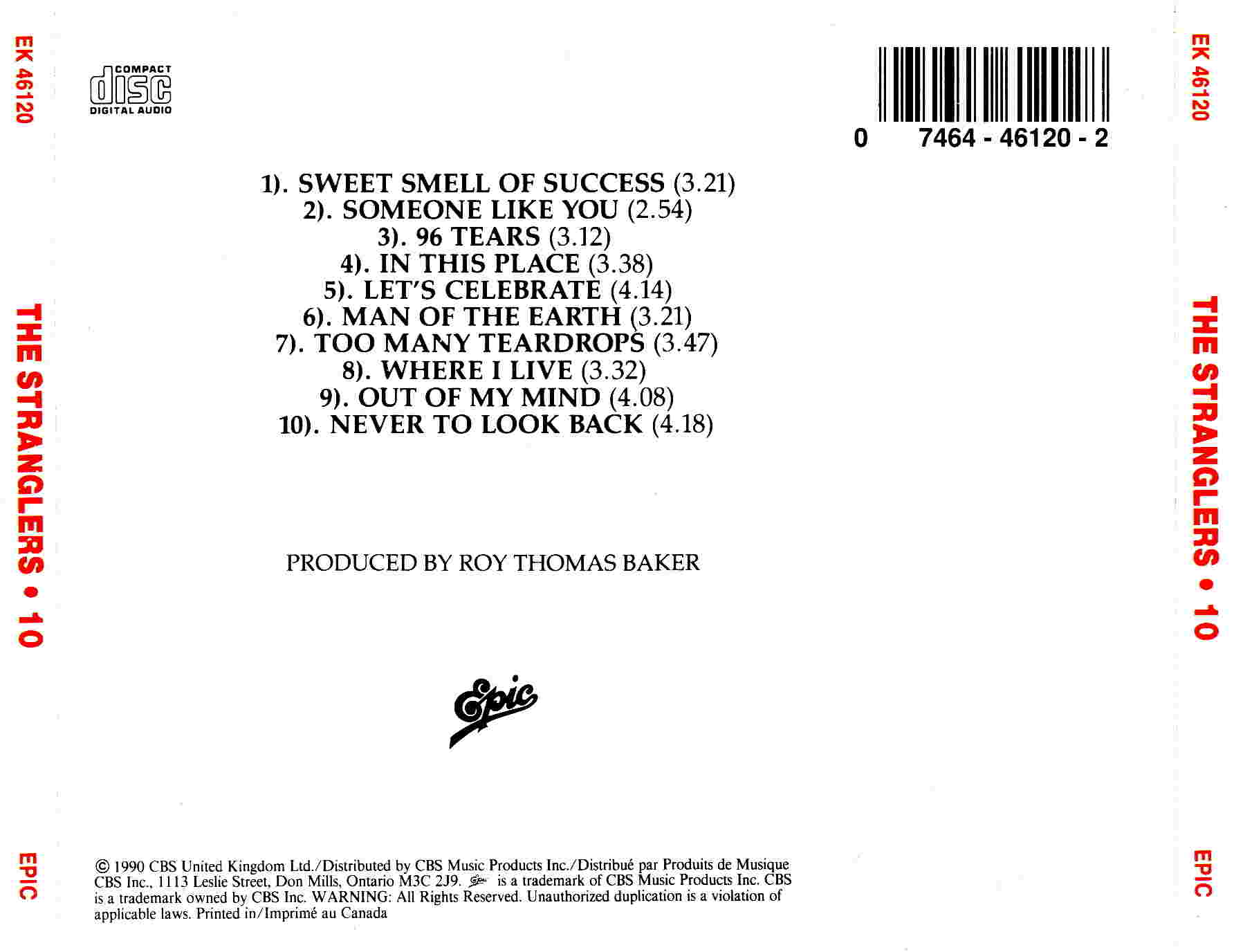 The Stranglers 10 (1990) : Back | CD Covers | Cover Century | Over 1. ...